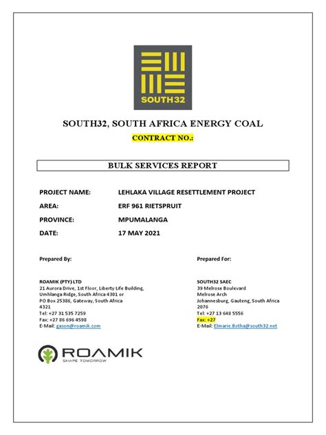 Lehlaka Bulk Services Report Rev 1 Ai Pdf Surface Runoff Road