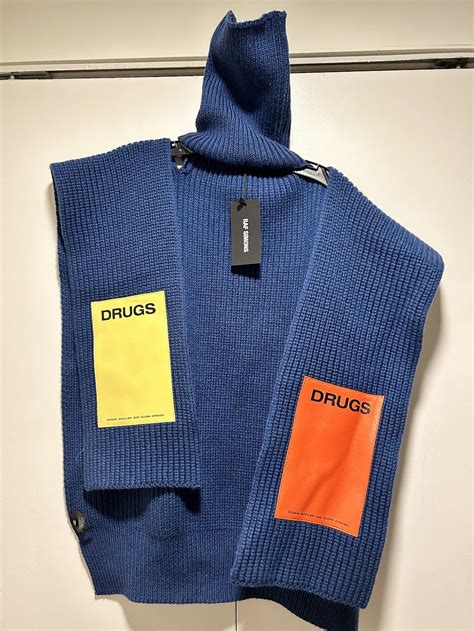 Raf Simons Raf Simons Fw18 Drugs Wool Oversized Knit Sweater Turtleneck