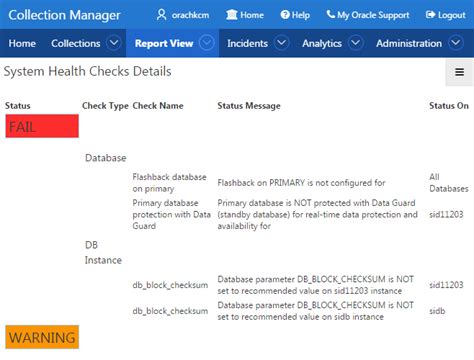 oracle health check collections manager for oracle application express 5 0