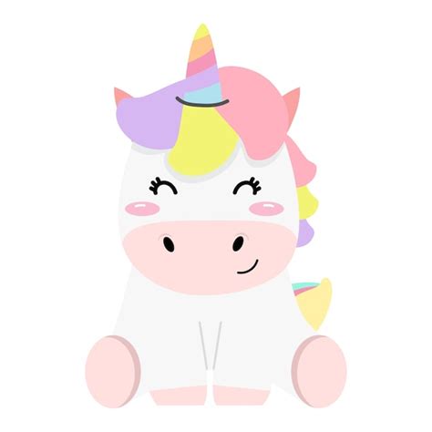 Premium Vector Cute Unicorn Happy Character Design Cartoon