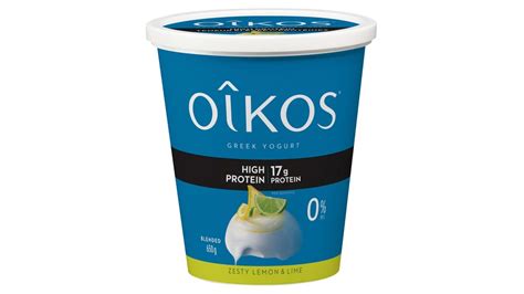 Oikos High Protein Zesty Lemon And Lime Flavour Blended Greek Yogurt