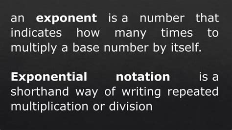 Mathematics 6 Giving The Value Of An Exponential Notation Pptx Physics Science