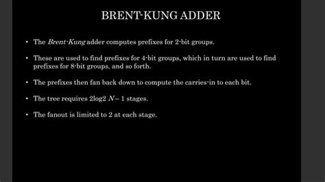 Custom Design And Layout Implementation Of 16 Bit Brent Kung Adder In 45nm Cmos Technology Pptx