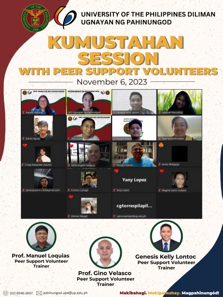 Kumustahan Session UPD Ugnayan Ng Pahinungod
