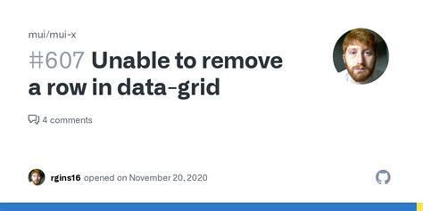 Unable To Remove A Row In Data Grid · Issue 607 · Muimui X · Github