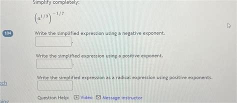 Solved Simplify Completely A Write The Simplified Chegg