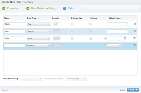 data extensions features in marketing cloud pashtek
