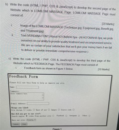 Solved B Write The Code HTML PHP CSS JavaScript To Chegg Com