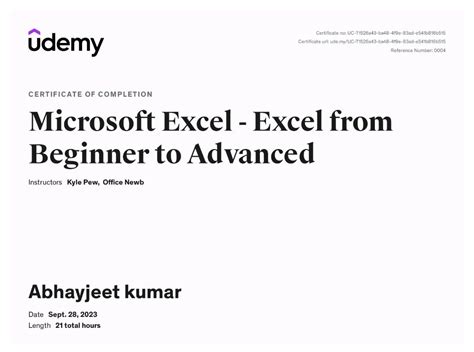 Abhayjeet Kumar On Linkedin Excelmastery Udemycertification