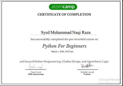 Syed Muhammad Naqi Raza On Linkedin Atomcamp Python Rimshahjawad Python Codingjourney