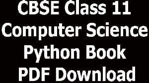 CBSE Class Computer Science Python Book PDF Download