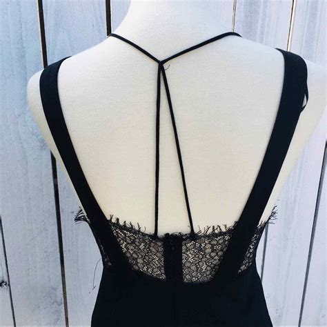 Zara Black Mini Dress With Lace Trim Gem