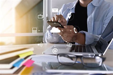 Cloud Computing Diagram Network Data Storage Technology Service Stock