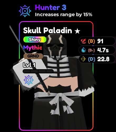 Shiny Skull Paladin Evo Roblox Anime Defenders