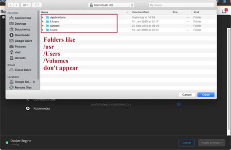 Docker Desktop For Macos Cant Add Usrlocal Folder In Preferences