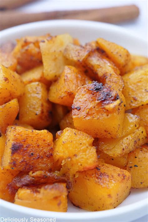 Cinnamon Roasted Butternut Squash Deliciously Seasoned