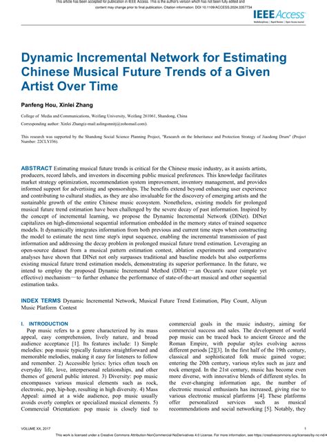 Pdf Dynamic Incremental Network For Estimating Chinese Musical Future