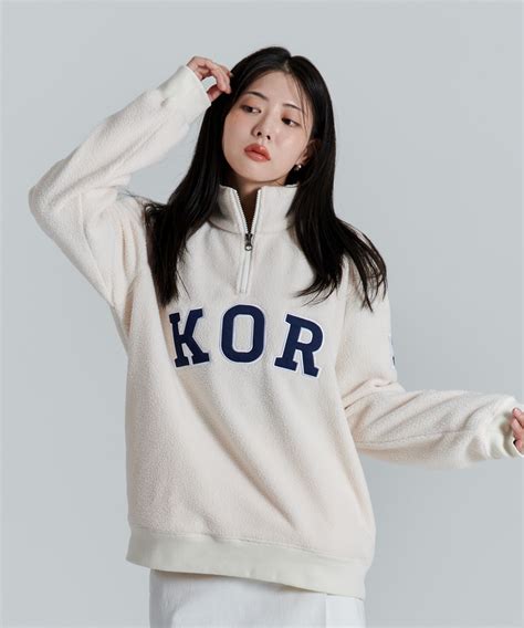 뽀글이 당일출고🚀 Feb Kor 반집업 후리스 아이보리 아노락 등산 캠핑 아웃도어 반짚업 플리스 코리아 대한민국 태극기 에이블리