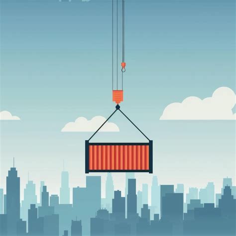 A Crane Lifting A Container Over A City Ideal For Transportation