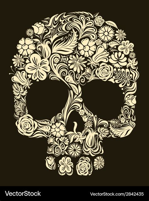 Floral Skull Royalty Free Vector Image Vectorstock