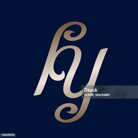 Logo Monogramme Hy Minuscule Ornementale Tourbillonnant Lettre H Lettre