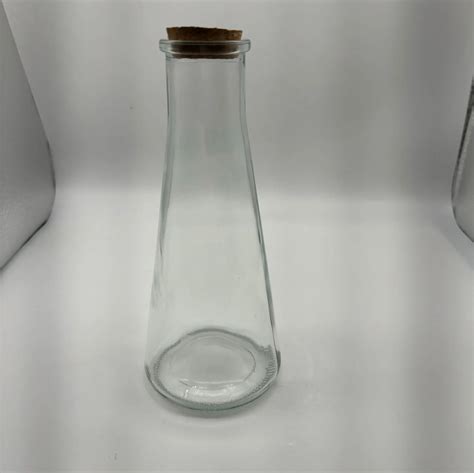 Tapered Cone Pyramid Glass Bottles Empty Juice Fruit Milk Glass