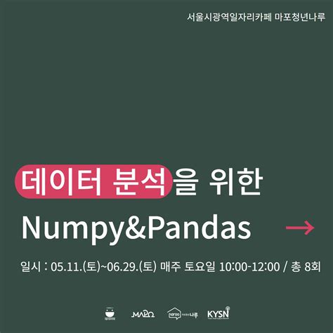 포트폴리오 제작 데이터 분석을 위한 Numpy Pandas 참가자 모집 공모전 대외활동 링커리어