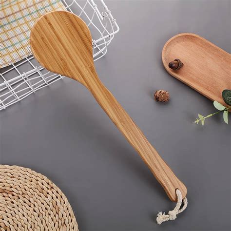 Long Handle Bamboo Shower Brush Wooden Back Scrubber For Shower