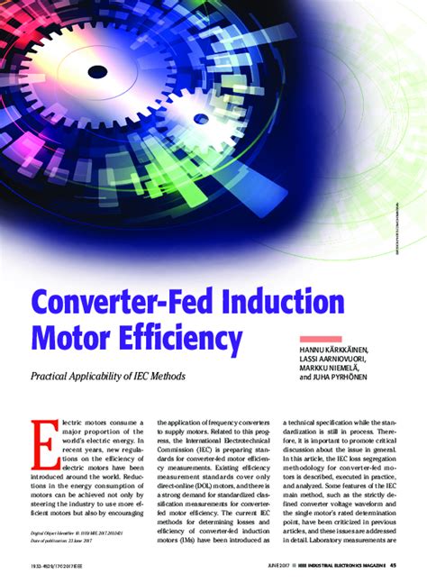 Pdf Converter Fed Induction Motor Efficiency Practical Applicability Of Iec Methods
