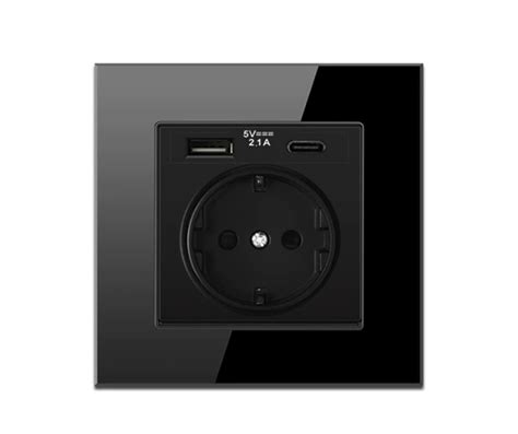 Розетка 220v с Usb и C Type темно серый A6 Usb C Type B купить по низкой цене в интернет