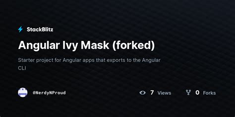 Angular Ivy Mask Forked Stackblitz