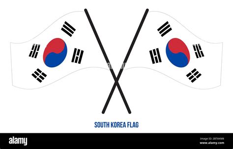 South Korea Flag Waving Vector Illustration On White Background South