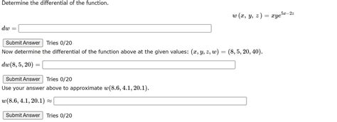 Solved Determine The Differential Of The Function