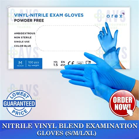 Orex Nitrile And Nitrile Vinyl Blend Examination Gloves Smlxl
