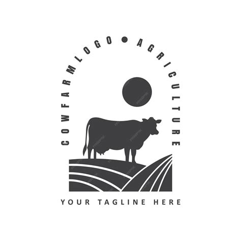 Premium Vector Vintage Cow Farm Logo On White Background Icon Vector
