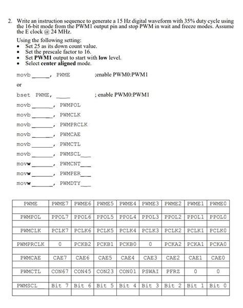 Solved Write An Instruction Sequence To Generate A Hz Chegg
