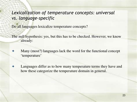 Ppt Typology Universals And The Lexicon Powerpoint Presentation