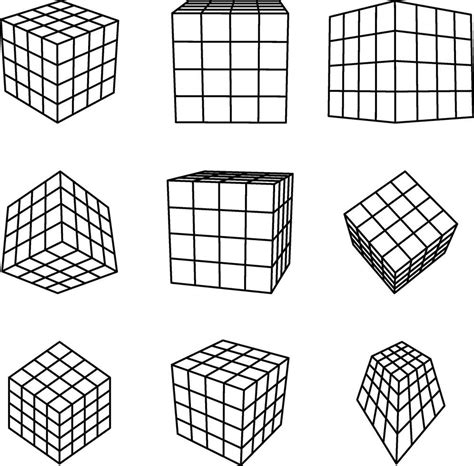 Digital Bundle 3d Geometric Cube Outline 3d Wireframe Cubes Outline
