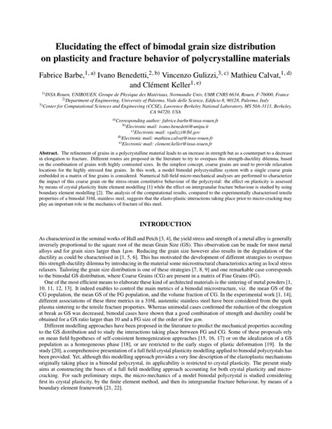 Pdf Elucidating The Effect Of Bimodal Grain Size Distribution On