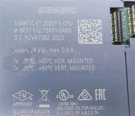 New Siemens 6es7 512 1sk01 0ab0 Central Processing Unit Read Plc