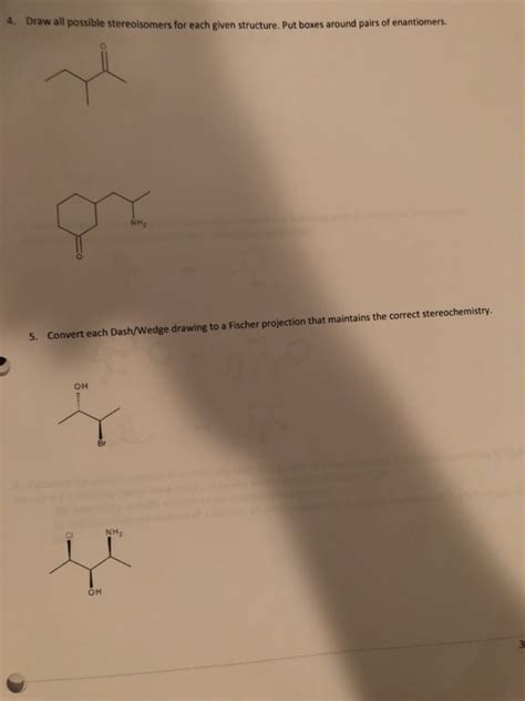 Solved Draw All Possible Stereoisomers For Each Given Chegg