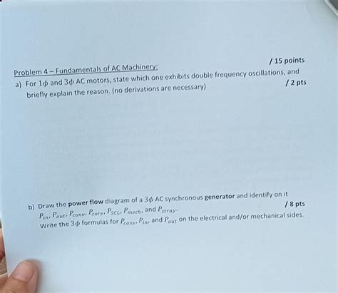 Solved / 15 points Problem 4 - Fundamentals of AC Machinery: | Chegg.com
