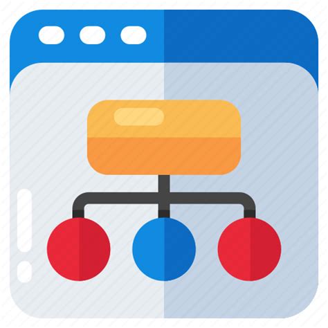 Web Sitemap Flowchart Flow Diagram Web Hierarchy Web Algorithm Icon