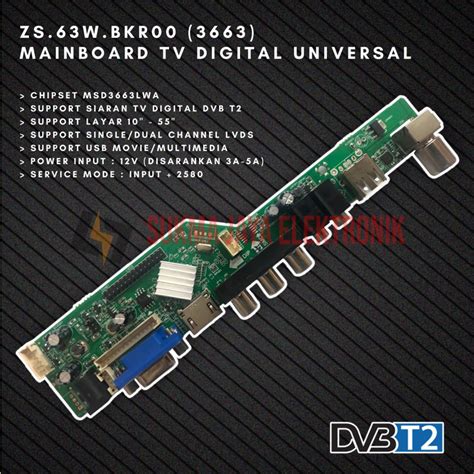 Jual Mainboard LCD LED TV Digital DVB T Universal Controller Board Shopee Indonesia