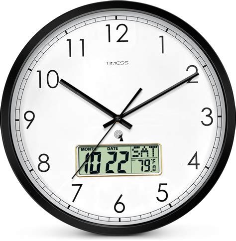 Amazon.com: Sharp Atomic Analog Wall Clock - 12" Silver Brushed Finish - Sets Automatically ...