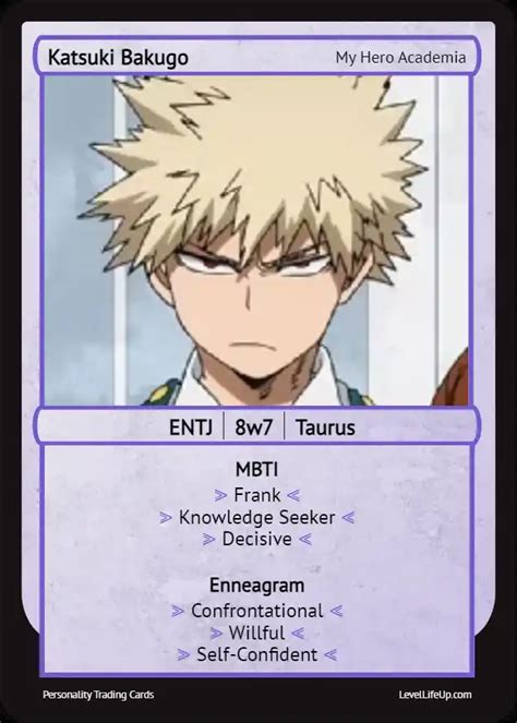 Mbti Personality Type Analysis Bakugo Katsuki Anime A