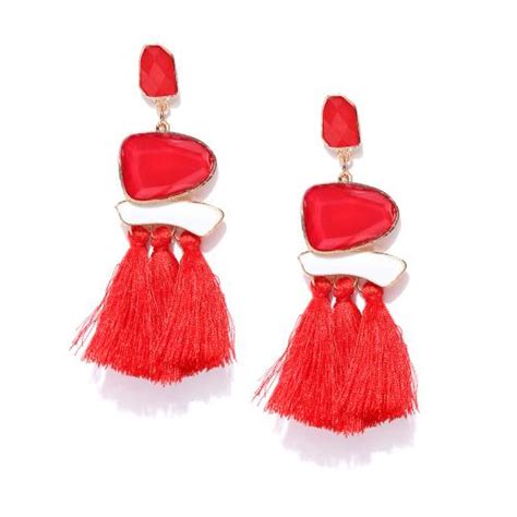 Buy Jewels Galaxy Red And White Luxuria Gold Plated Handcrafted Tasselled