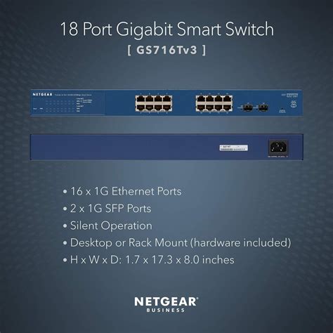 Unmanaged Switches GS T NETGEAR PORT NETWORK SWITCH WITH SFP BLACK At Piece In