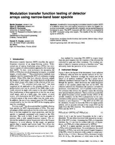 Modulation Transfer Function Testing Of Detector Arrays Physics