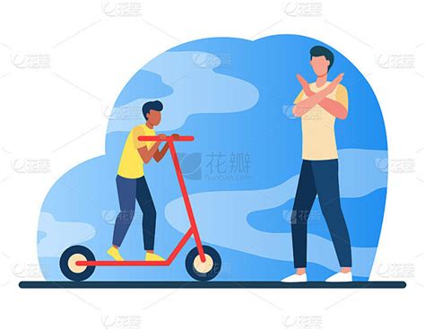 爸爸不让儿子骑摩托车